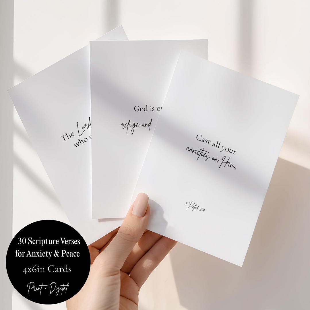 30 Scripture Cards for Anxiety and Peace Printable 4x6 Daily Bible ...