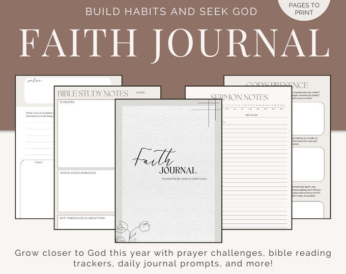 Ultimate Faith Planner Printable Bundle, Prayer Journal, Bible Reading ...
