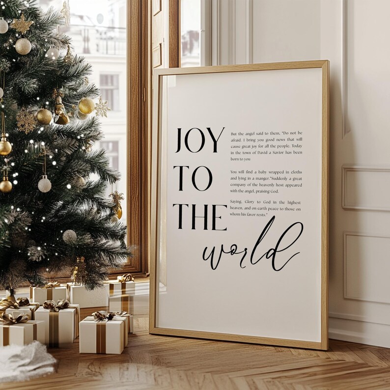 Joy to the World Scripture Christmas Wall Art Luke 2 Angels Scripture ...
