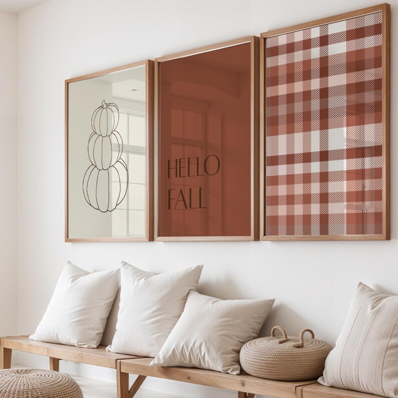 Hello Fall Print: Minimalist Autumn Quote, Rust Decor (digital Download ...