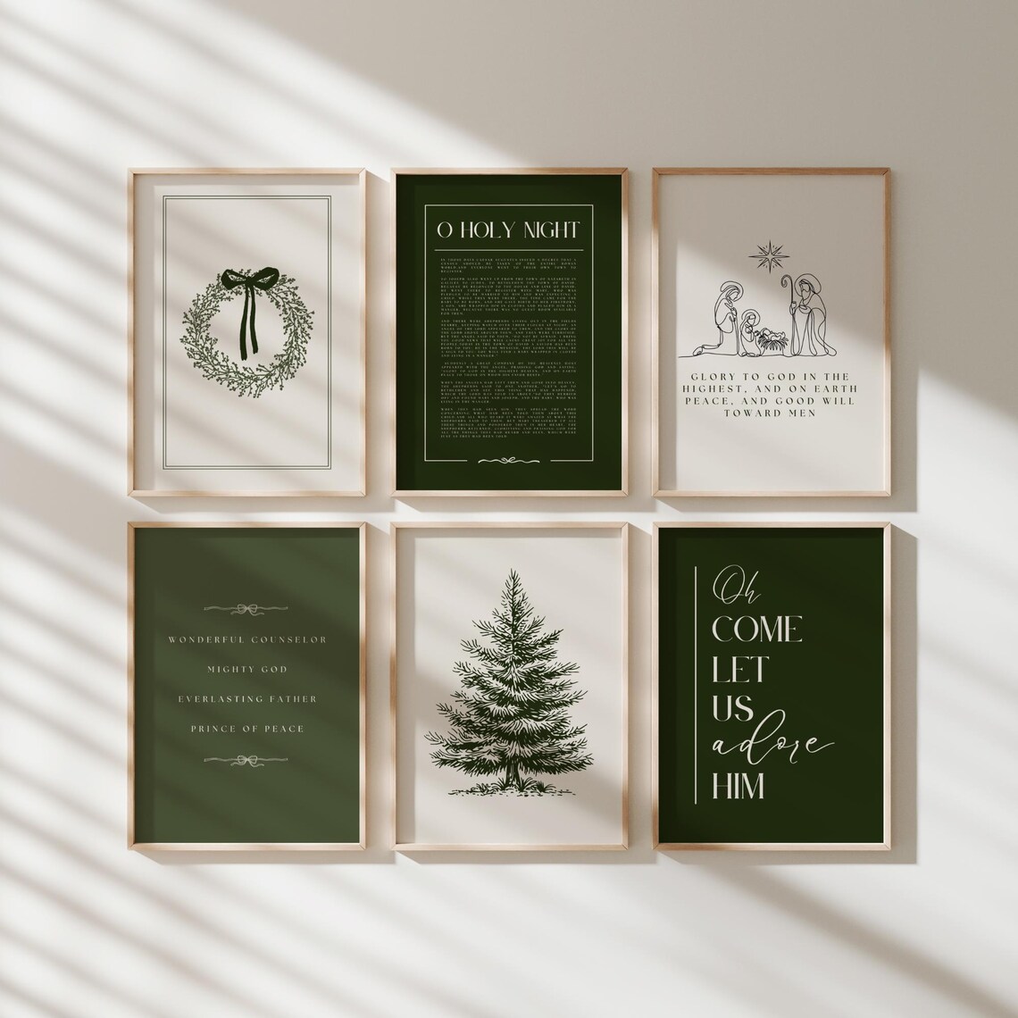 Christmas Scripture Wall Art Bundle, Bible Verse Christmas Decor ...