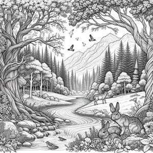 Printable Nature and Wildlife Coloring Pages for Adults - Relaxing and ...