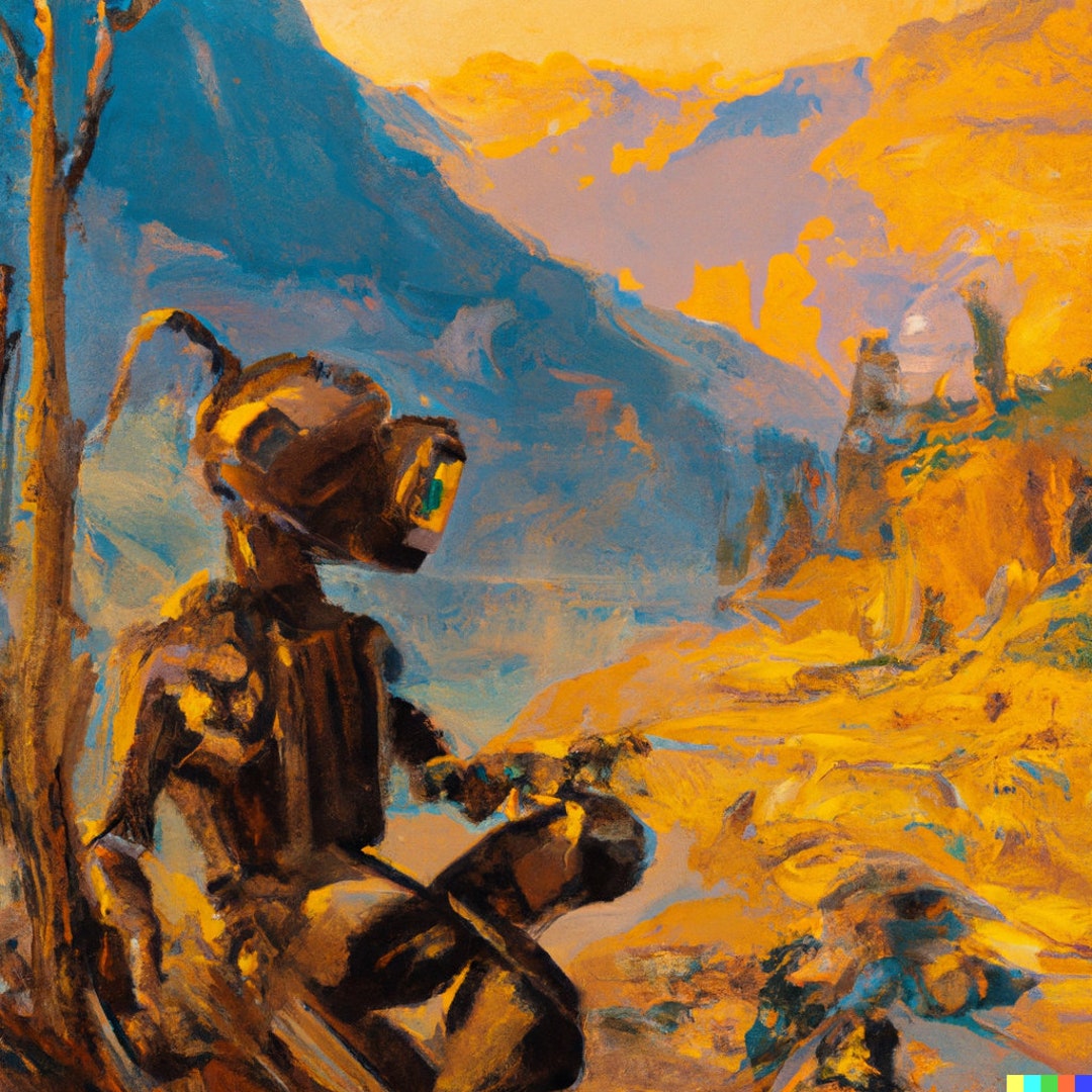 Robot in Post-apocalyptic World 1 - Etsy