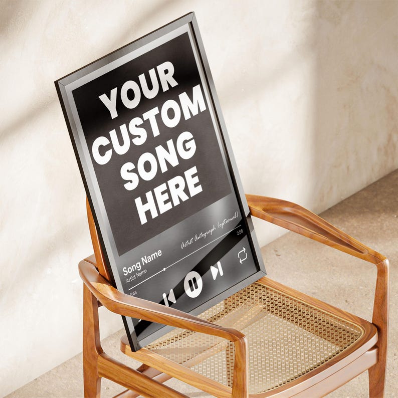 Set of 3 Custom Music Poster, Favorite Song Poster, Personalized Music ...