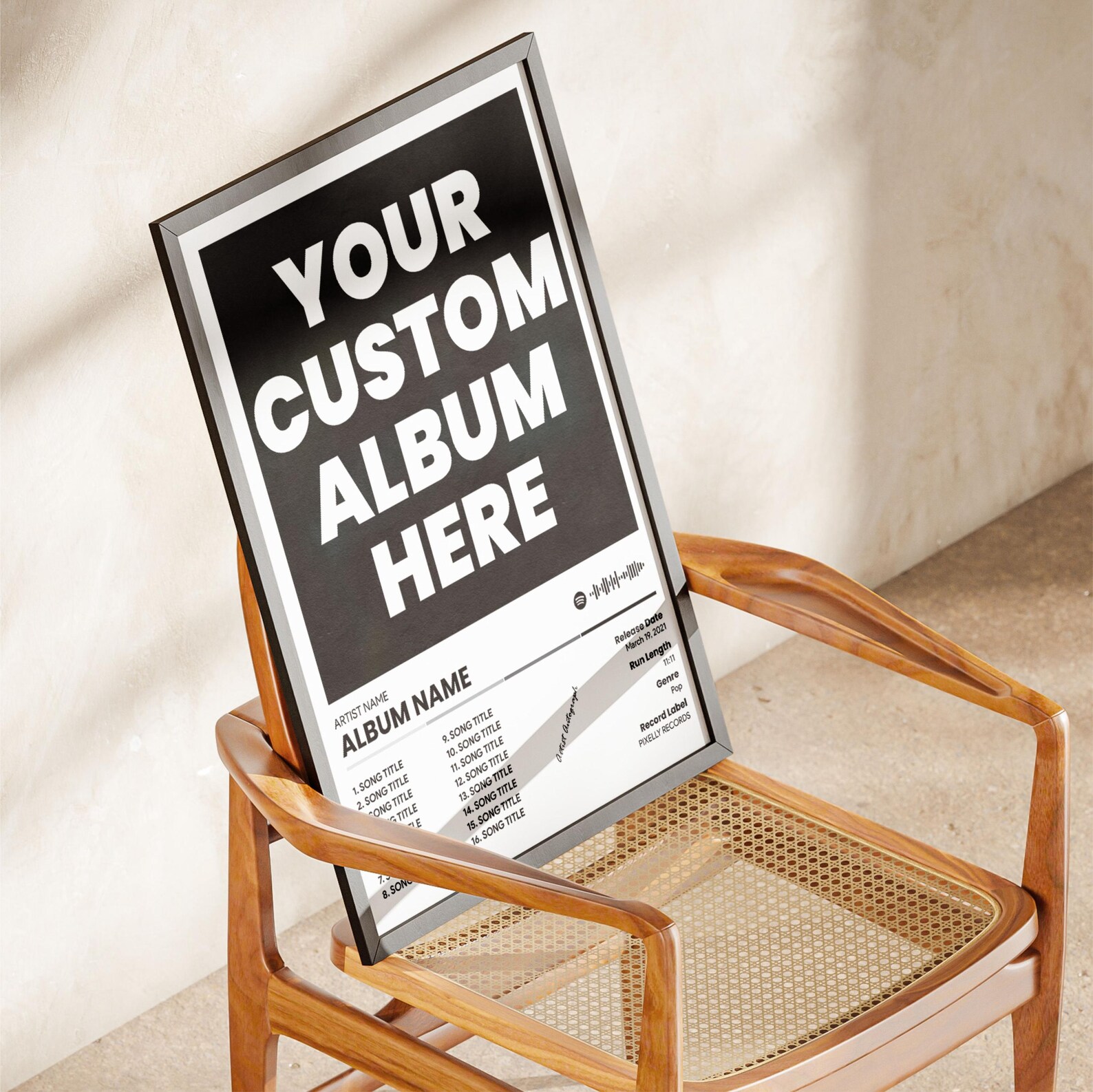 Custom Album Poster, Singer and Artist Album Cover, Personalized Artist ...