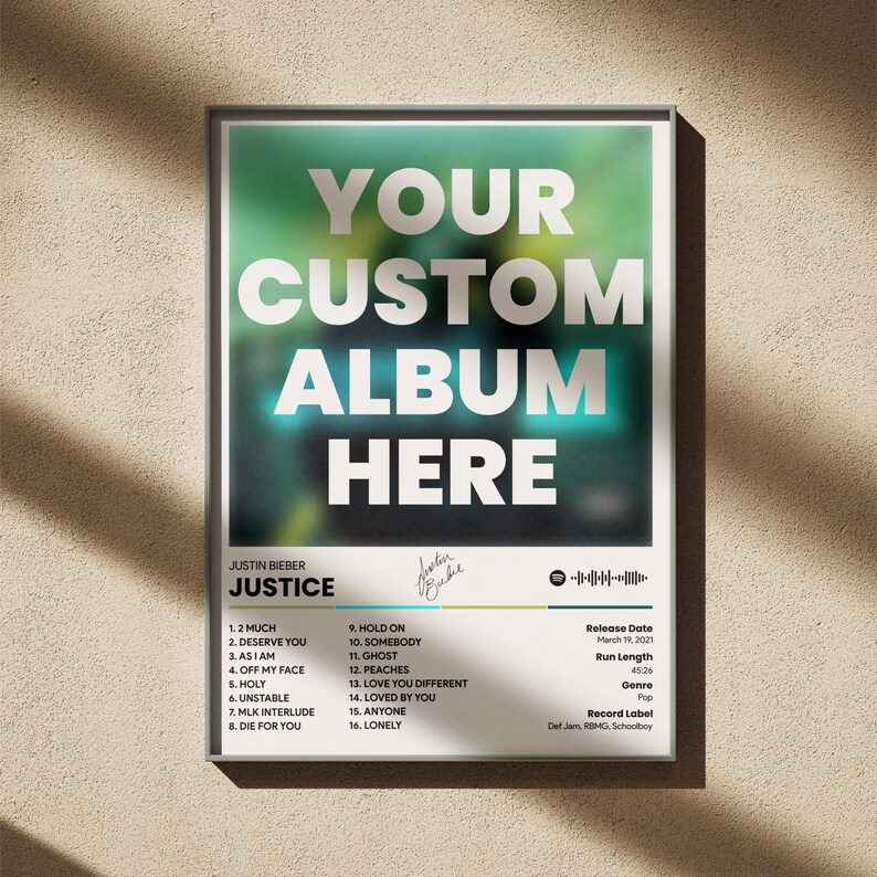 Set of 3 Custom Album Poster, Album Cover for Music Dorm, Customizable ...