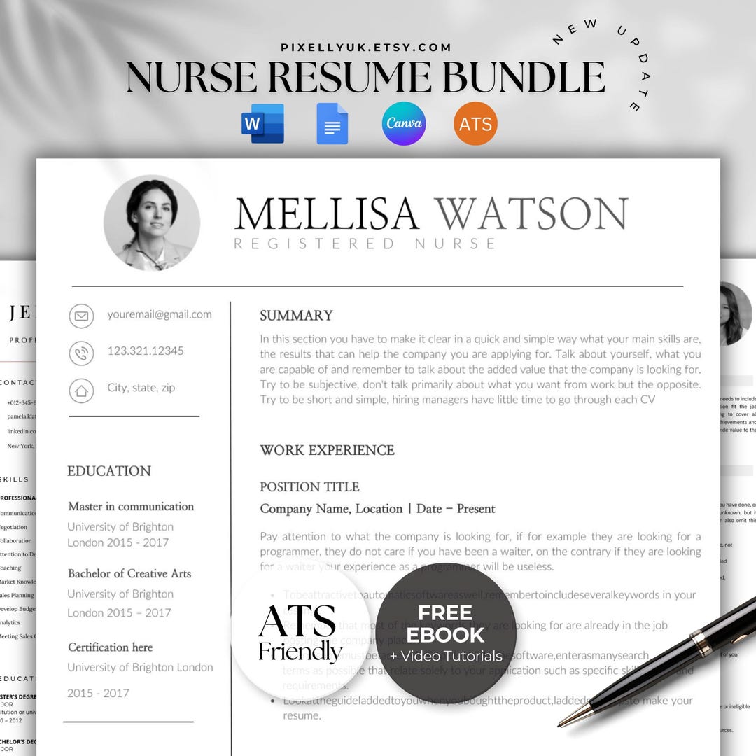 RN Resume Template, Nursing Resume, Rn Resume, Nurse Resume, Registered ...