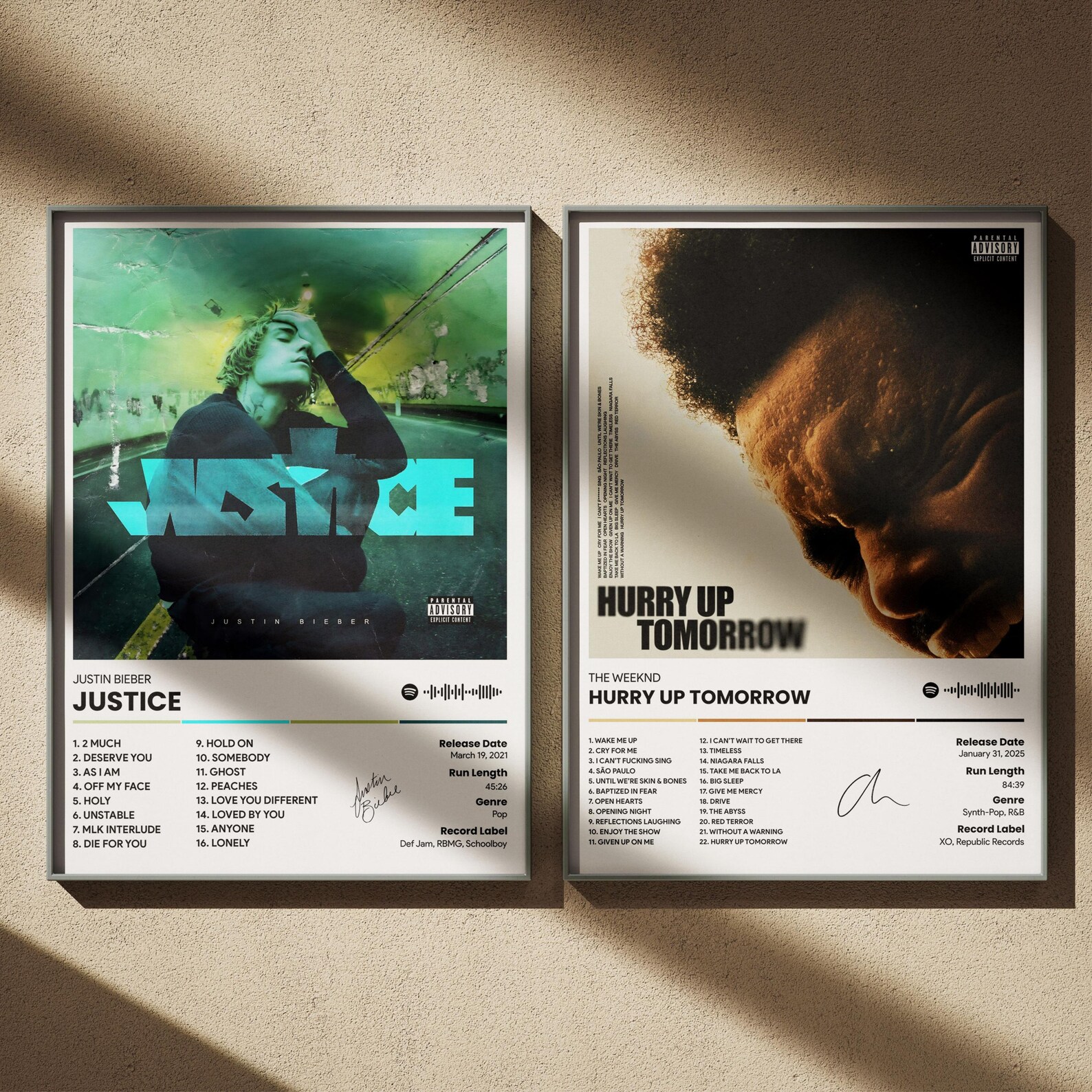 Set of 3 Custom Album Poster, Album Cover for Music Dorm, Customizable ...