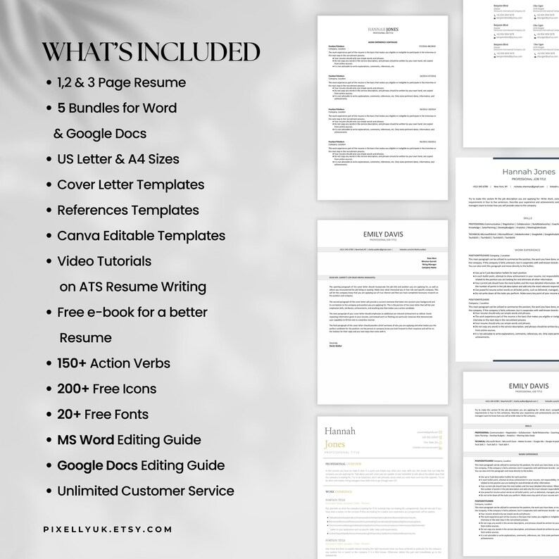 Easy to Use Resume Template Word, Google Doc Templates, Word Resume ...