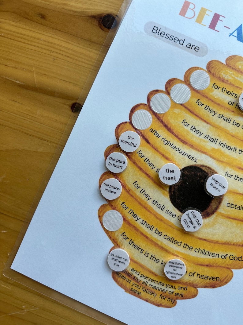 Armor of God Bee Attitudes Printable Toddler Busy Pages LDS Busy Book ...