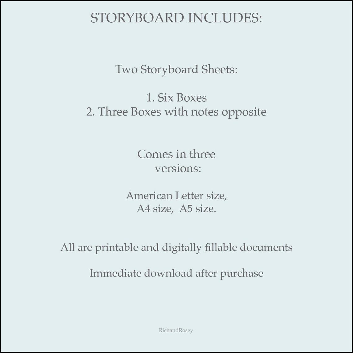 Storyboard Template | Script Visualization | Digital Storyboard | A4 ...