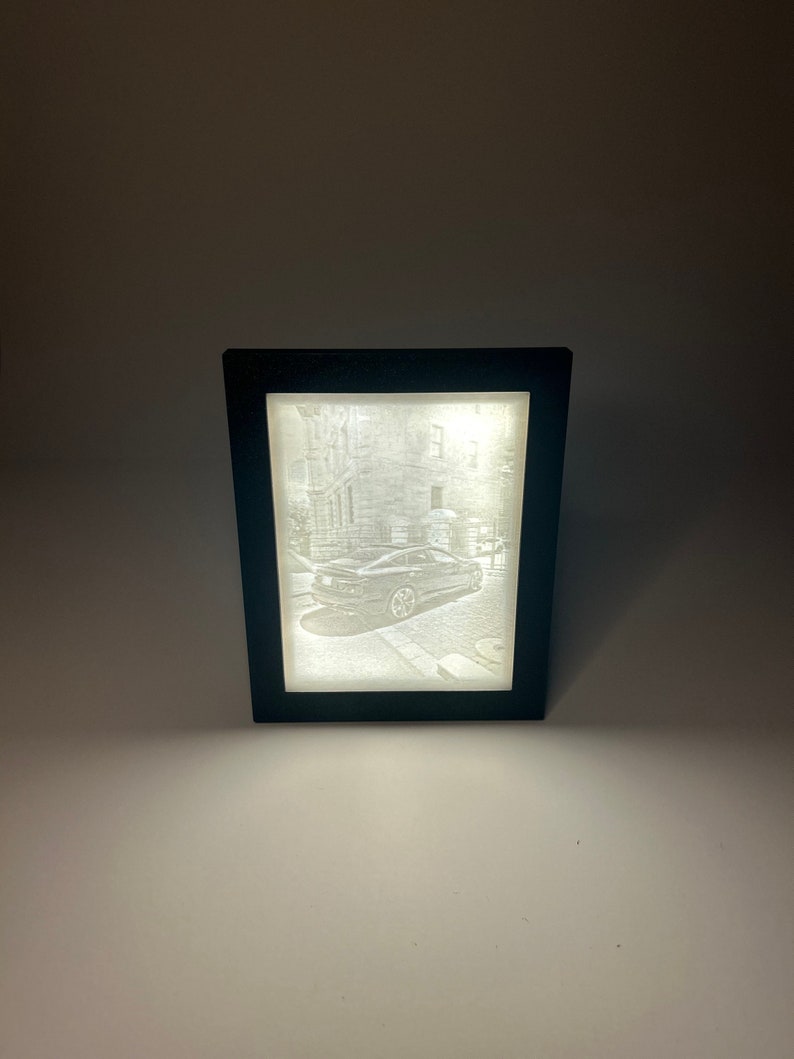 Custom 3D Printed Lithophane Picture in Black Frame Personalized Photo ...