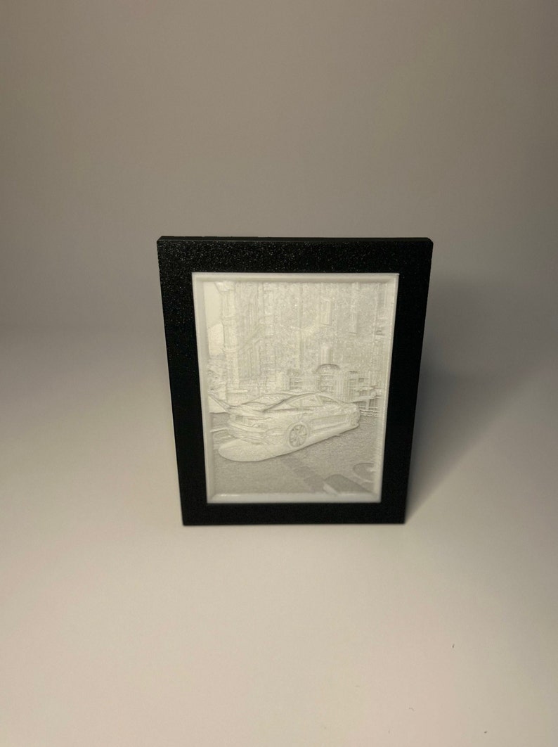 Custom 3D Printed Lithophane Picture in Black Frame Personalized Photo ...