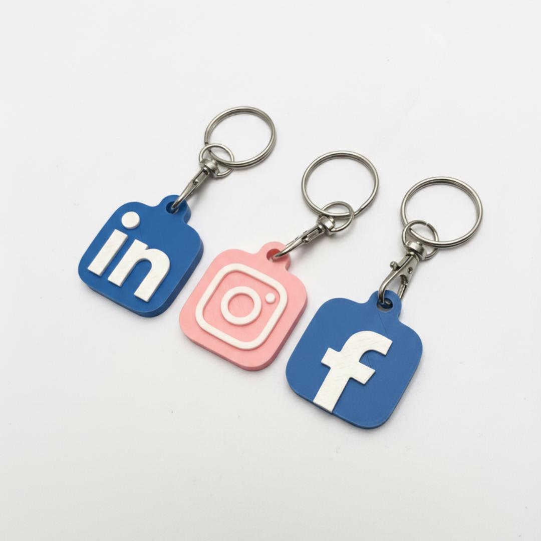 3D Printed NFC Keychain STL Bundle: Social Media Tag, Small Business ...
