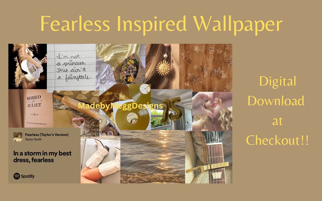 Taylor Swift, Fearless Inspired Wallpaper/collage for Computers - Etsy