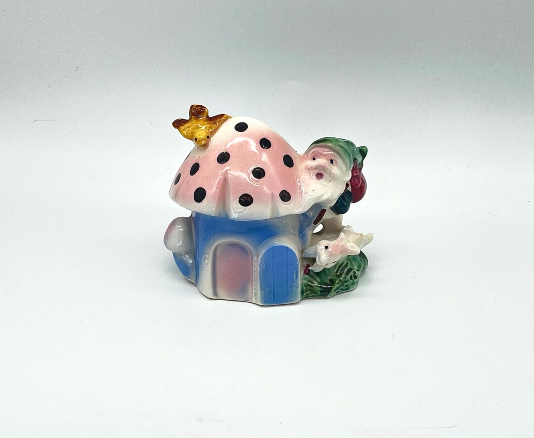 VTG, Florart Ceramic Planter, Whimsical Woodland Mushroom House, Gnome ...