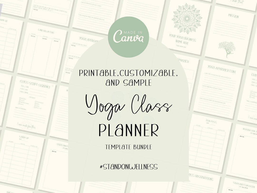 Yoga Class Planner Template Bundle - Etsy