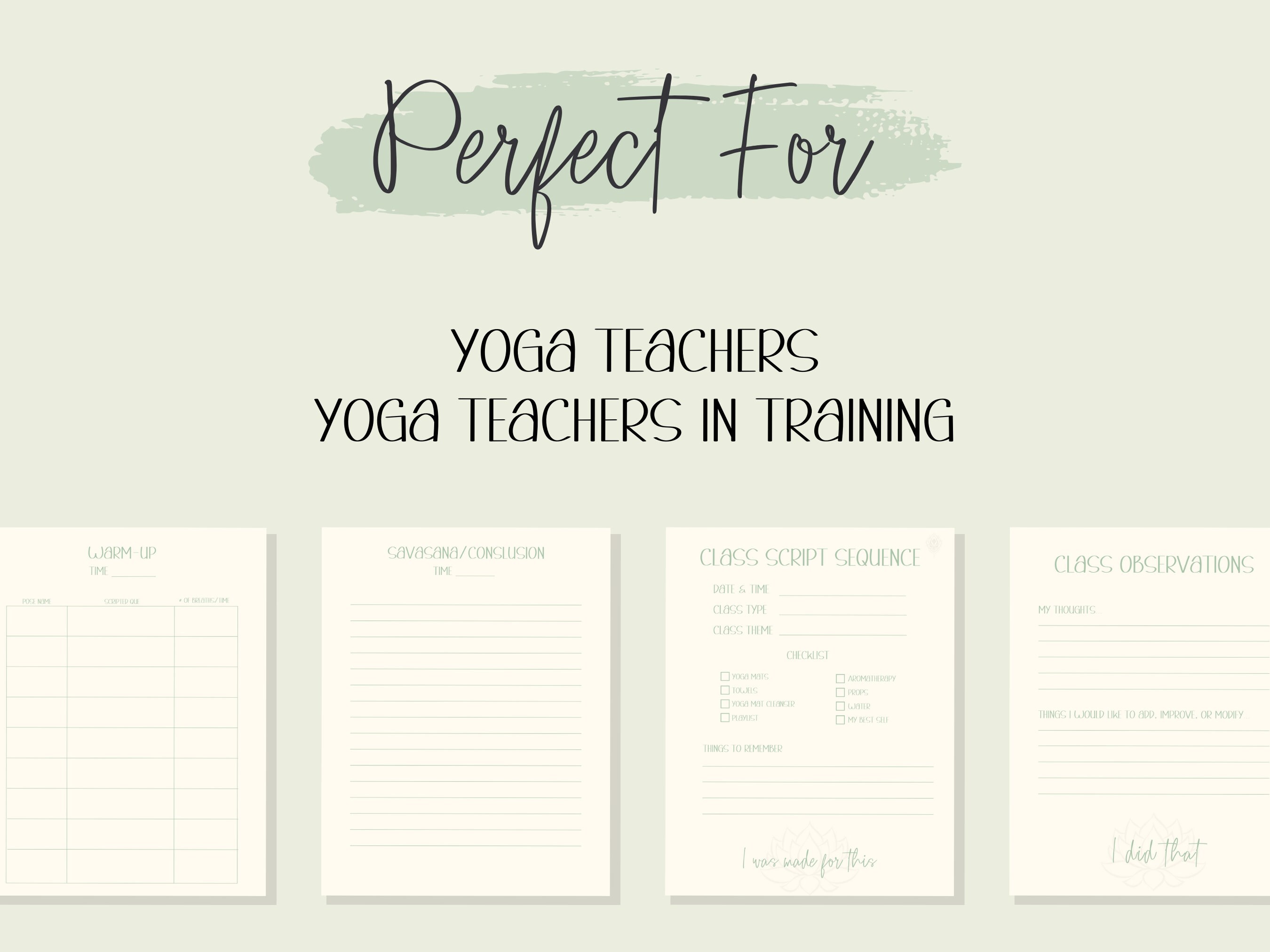 Yoga Class Planner | Template Bundle | Planner | Yoga Planner | Yoga ...