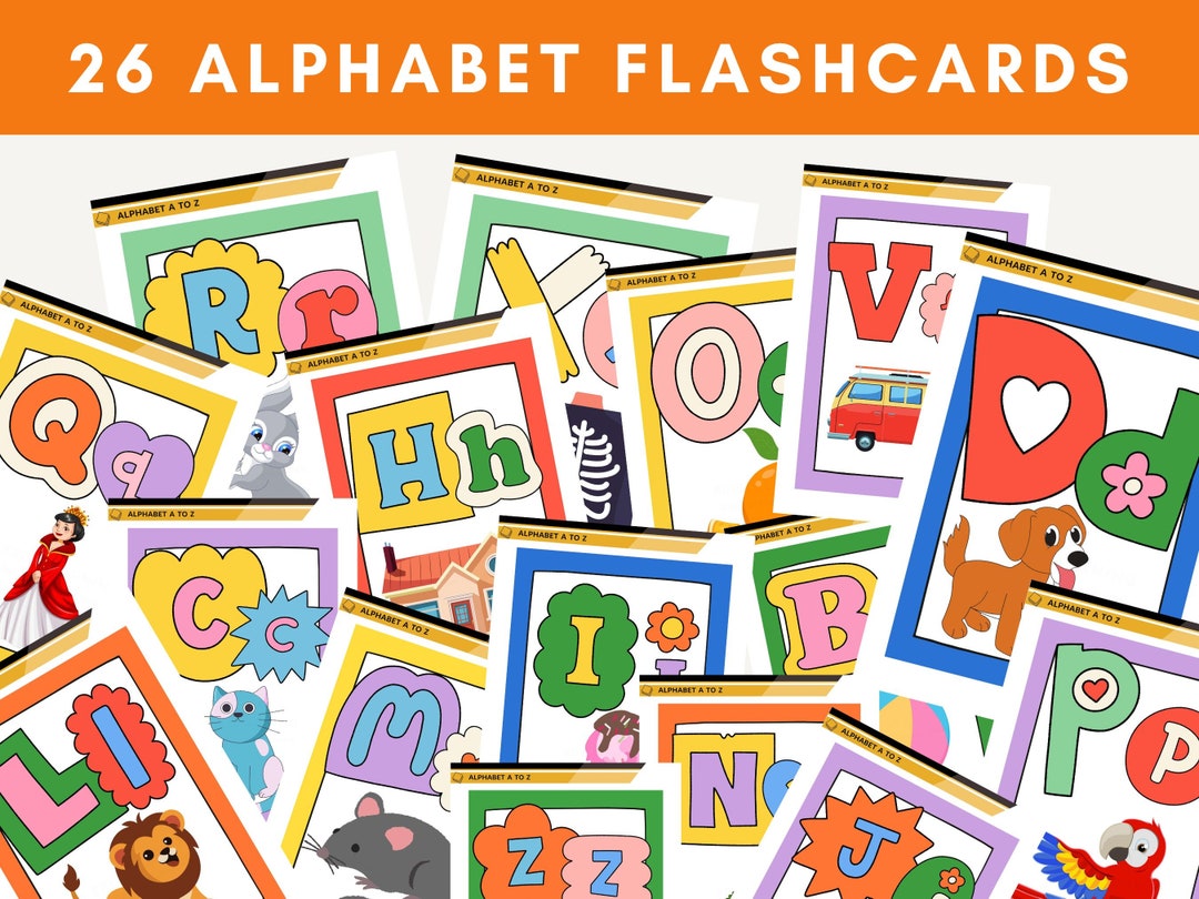26 ABC Flash Cards, Educational Cards, A-Z Cards, Alphabet Flashcards ...