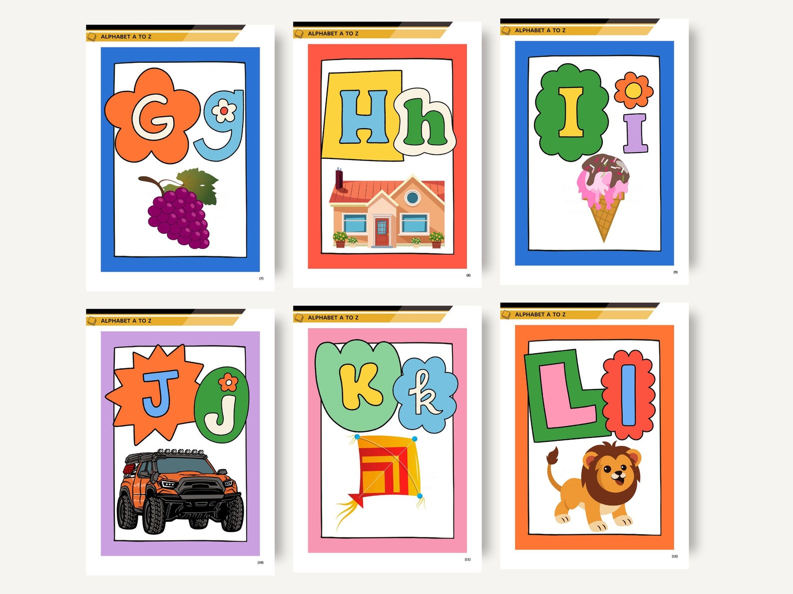 26 ABC Flash Cards, Educational Cards, A-Z Cards, Alphabet Flashcards ...