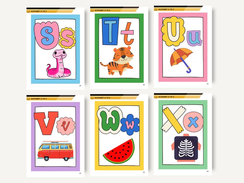 26 ABC Flash Cards, Educational Cards, A-Z Cards, Alphabet Flashcards ...
