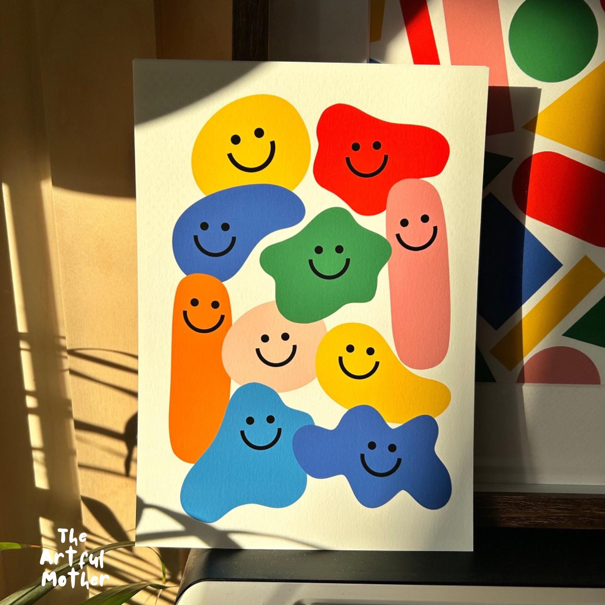 DIGITAL DOWNLOAD 'smiling Splodges' Print Minimalist Bold Design Family ...