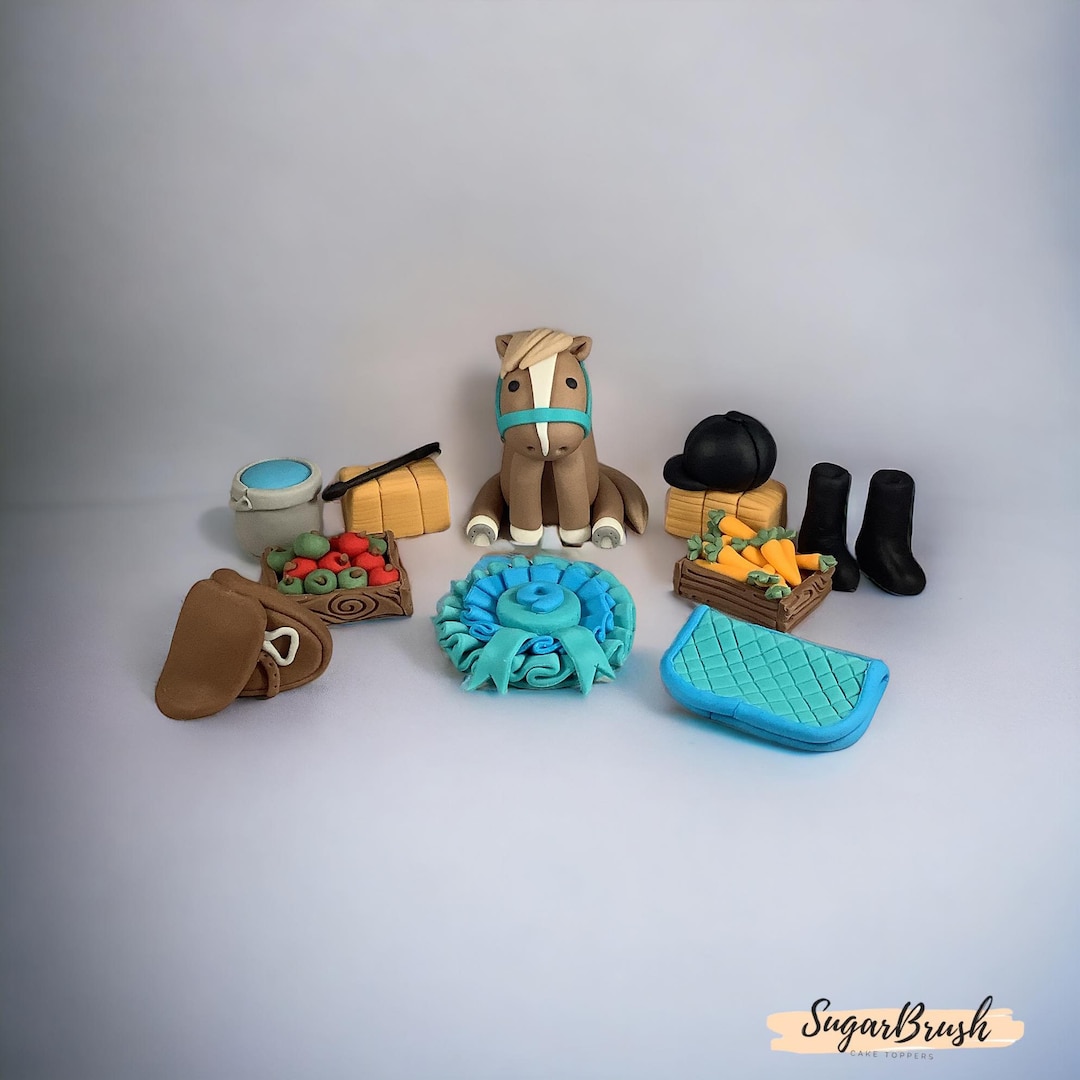 Personalised Horse Riding Edible Cake Topper, Rosette Topper, Saddle ...