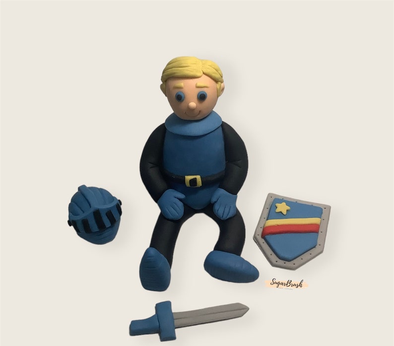 Personalised Edible Icing Knight and Dragon Set Cake Topper, Knight ...