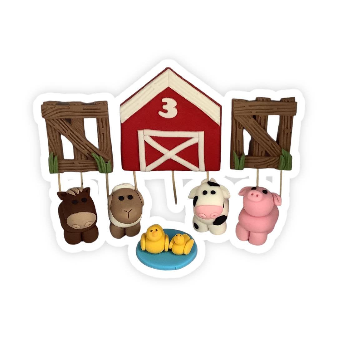 Barn Farm Animal Edible Cake Topper, Farm Animal Topper, Pig Topper ...