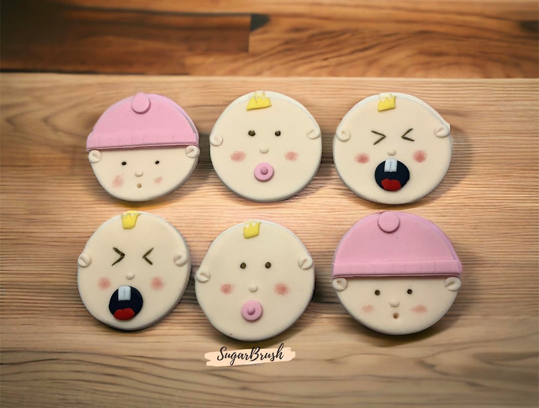 Baby Girl Edible Icing Cupcake Toppers, Baby Shower Topper, Dummy ...