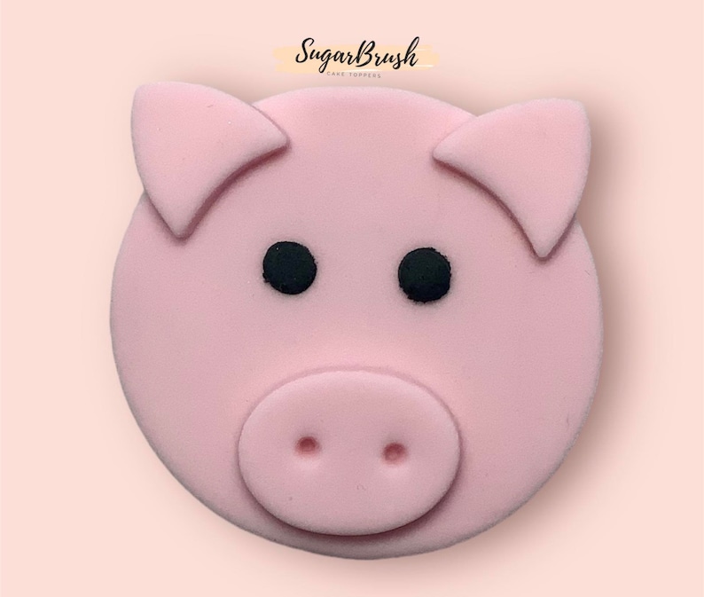 Farm Animal Cupcake Toppers – Edible Icing Fondant Cow, Pig, Sheep ...
