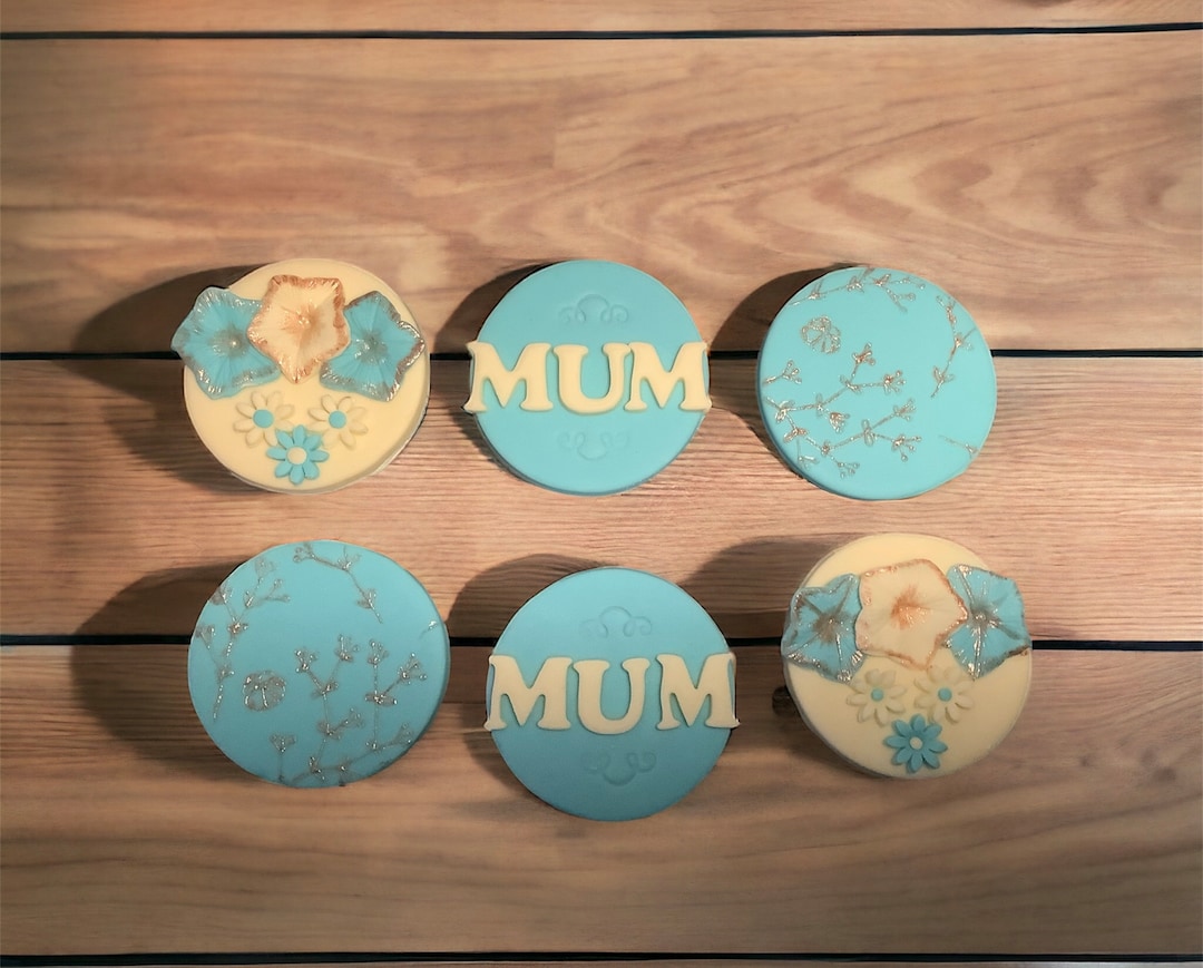 Mothers Day Cupcake Toppers, Nan Cupcake Toppers, Mum Topper, Blue ...
