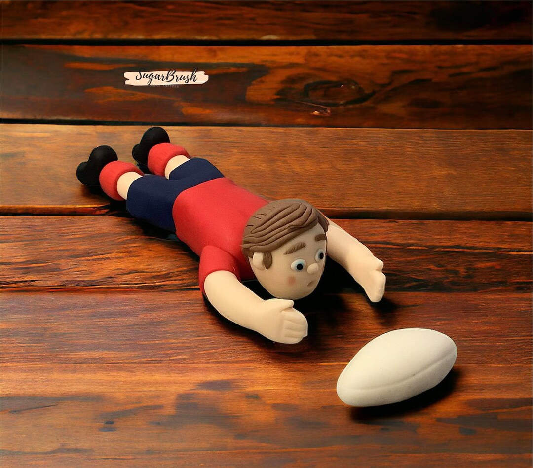 Personalised Edible Icing Rugby Player Cake Topper, Rugby Topper ...