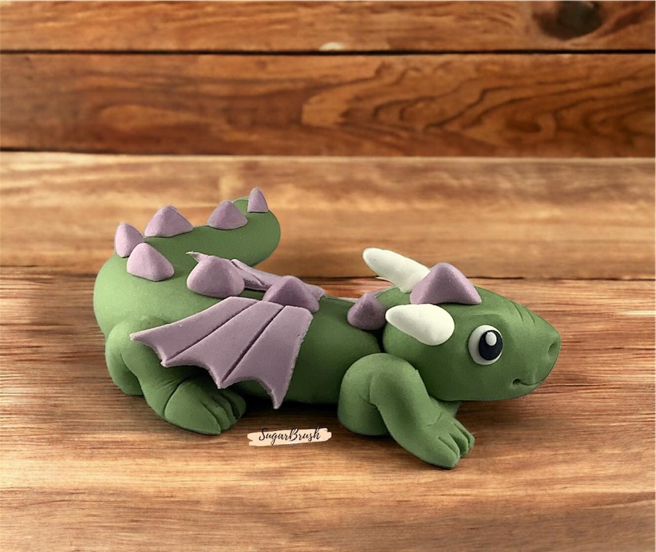 Dragon Edible Icing Cake Topper, Princess Dragon Topper, Horned Dragon ...