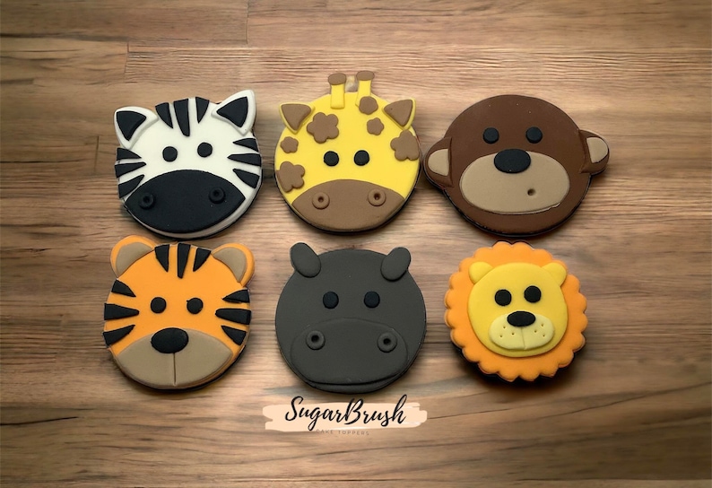 Zoo Animals Edible Icing Cupcake Toppers, Zoo Toppers, Animal Toppers ...
