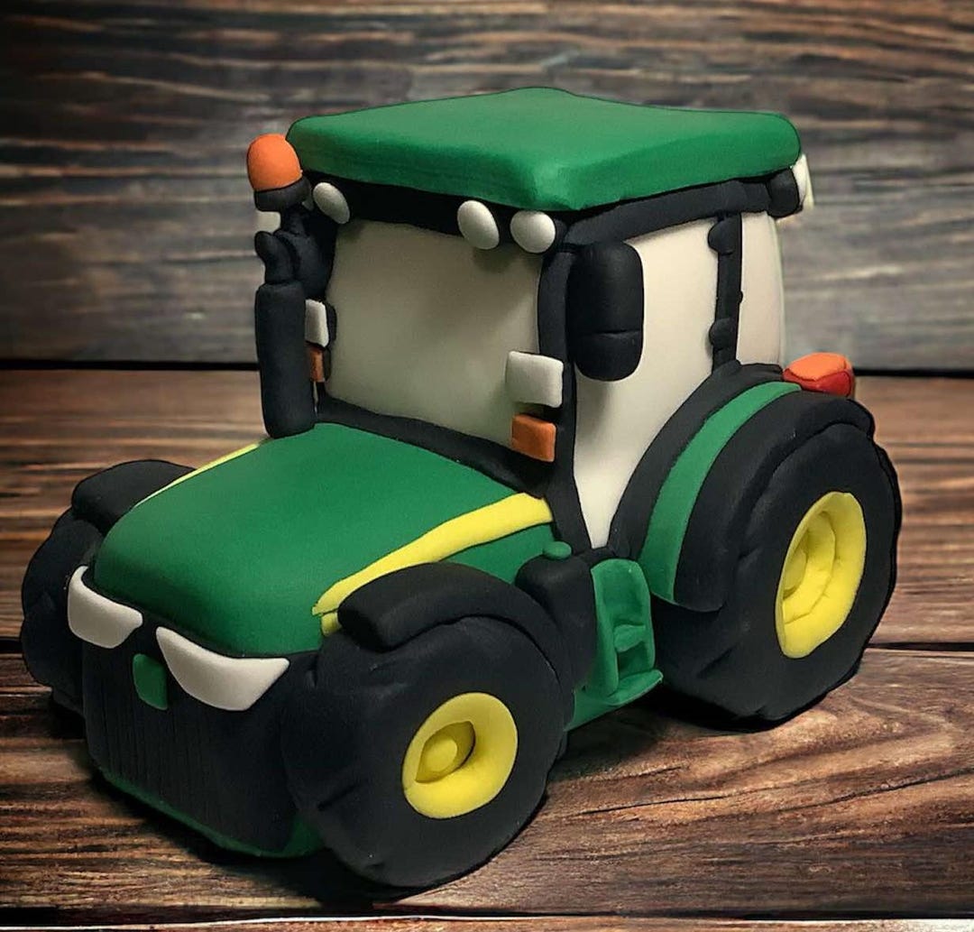 Tractor Fondant Cake Topper – Edible Farm Birthday Decoration ...