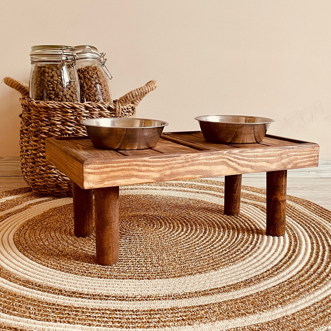 Wooden Dog Food Stand, Modern Dog Food Stand, Large Dog Feeder ...