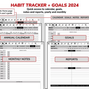 Supernote 2024 Goals and Habit Tracker - Etsy