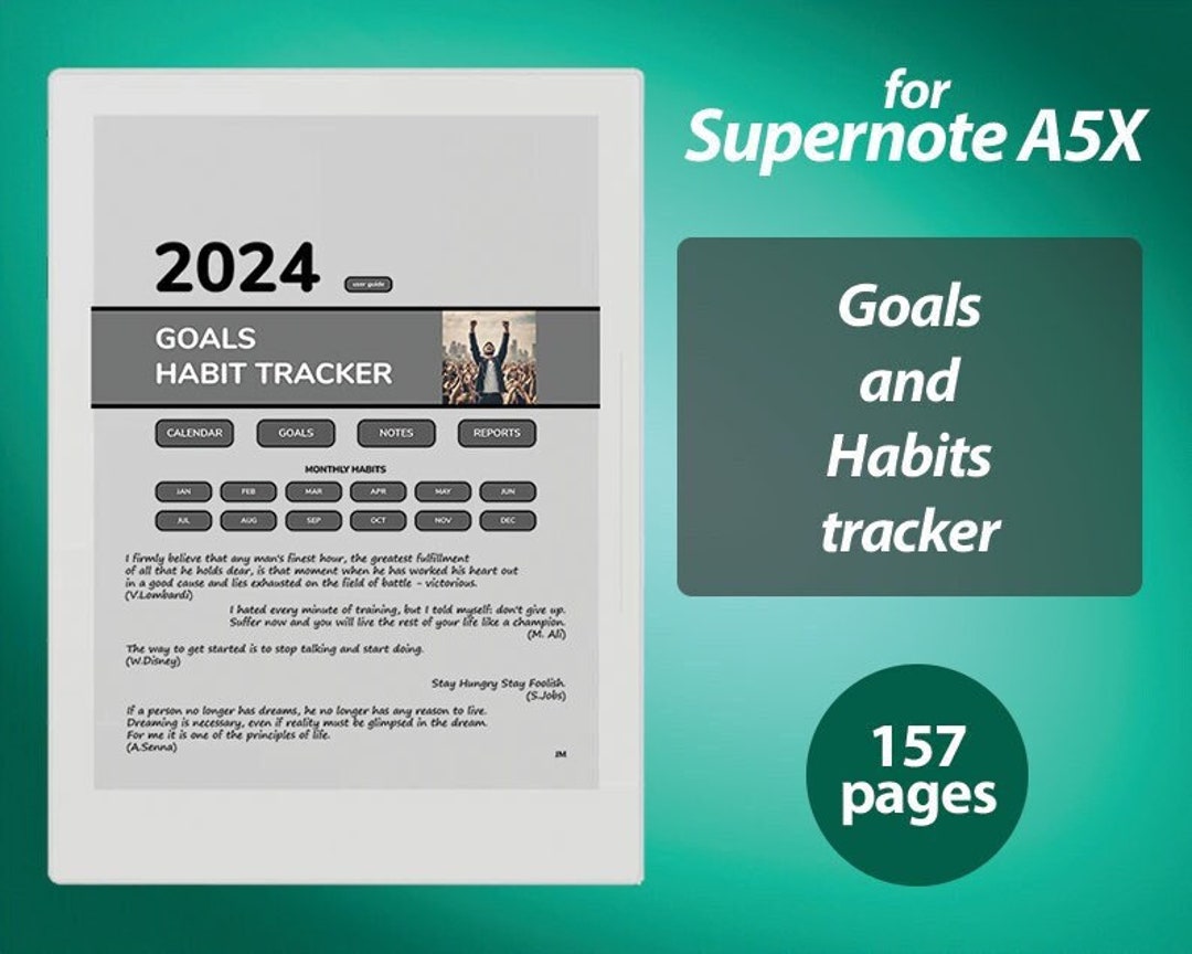 Supernote 2024 Goals and Habit Tracker - Etsy