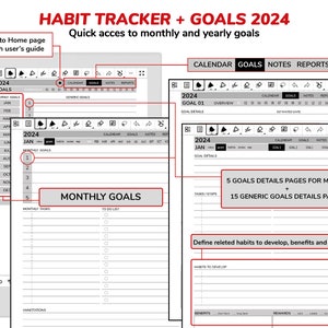 Supernote 2024 Goals and Habit Tracker - Etsy