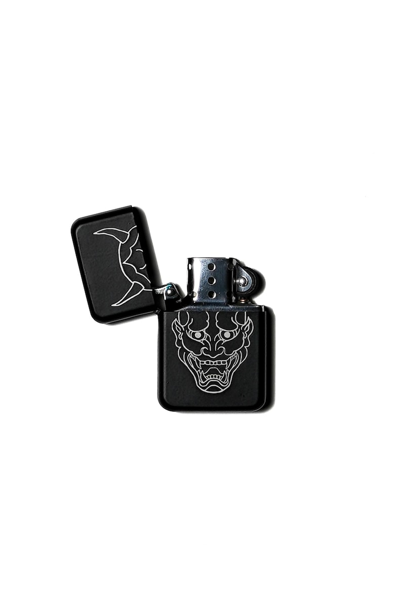 QC HANNYA Laser-engraved Demon Mask Oil Flint Lighter - Etsy