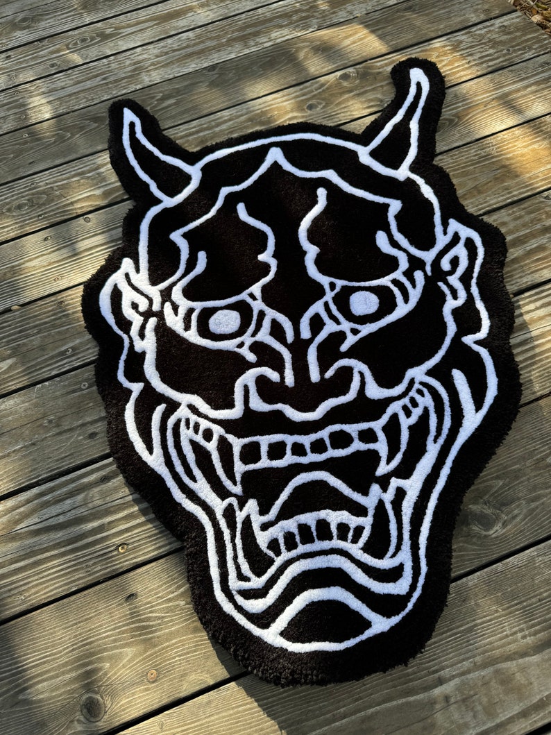 M QC Hannya Oni Japanese Demon Rug - Etsy