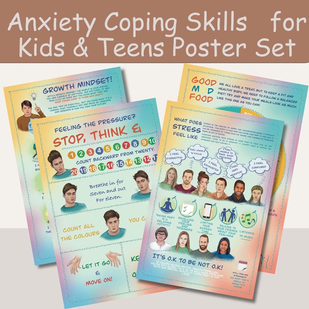 DBT Bundle Coping Skills Printable Poster Handout Cheat Sheet ...