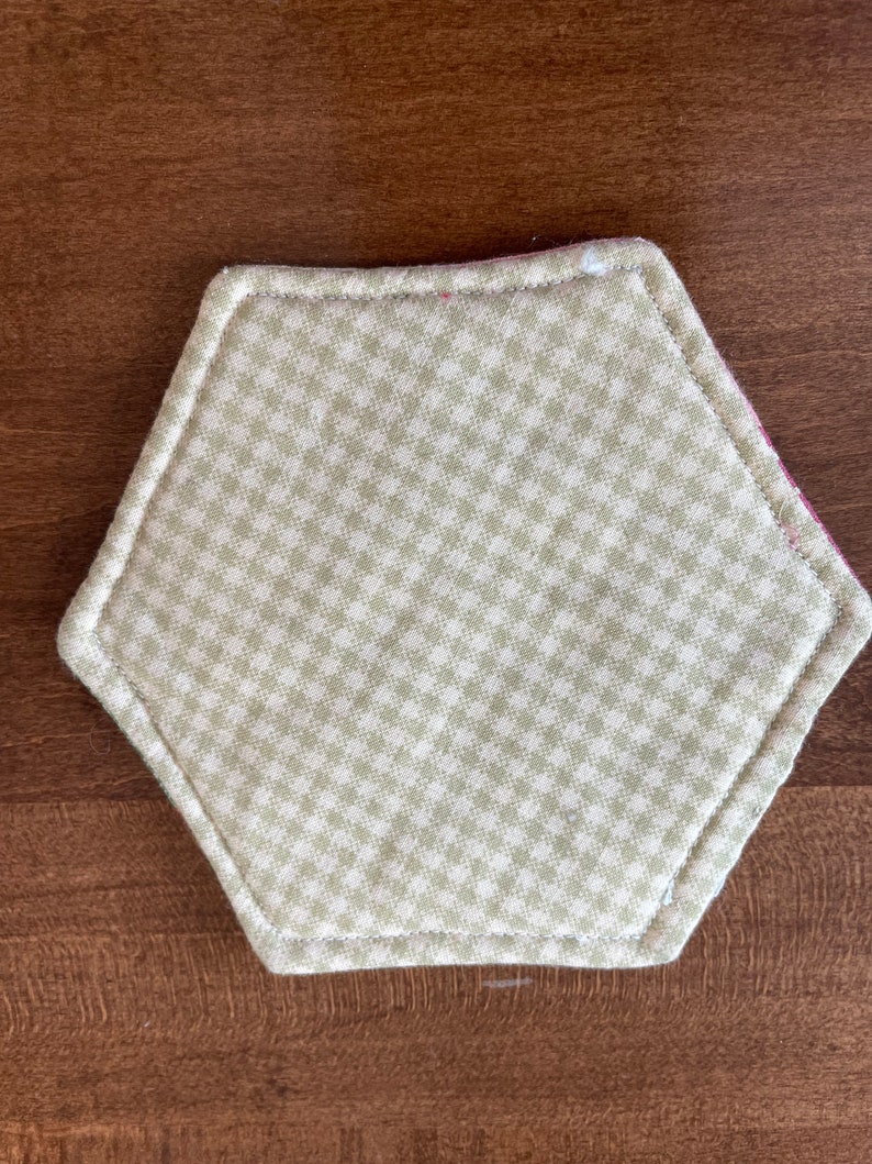 Scrappy Quilted Hexagon Coasters - Etsy