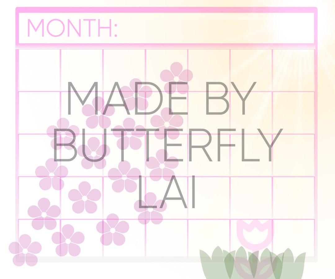 Pink Flower Calendar V2 Printable - Etsy