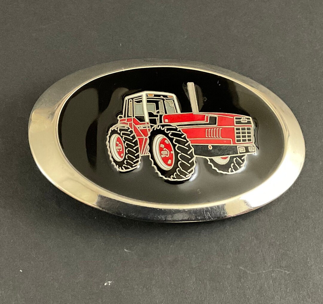 Vtg INTERNATIONAL HARVESTER Tractor Belt Buckle - Enamel/stainless ...