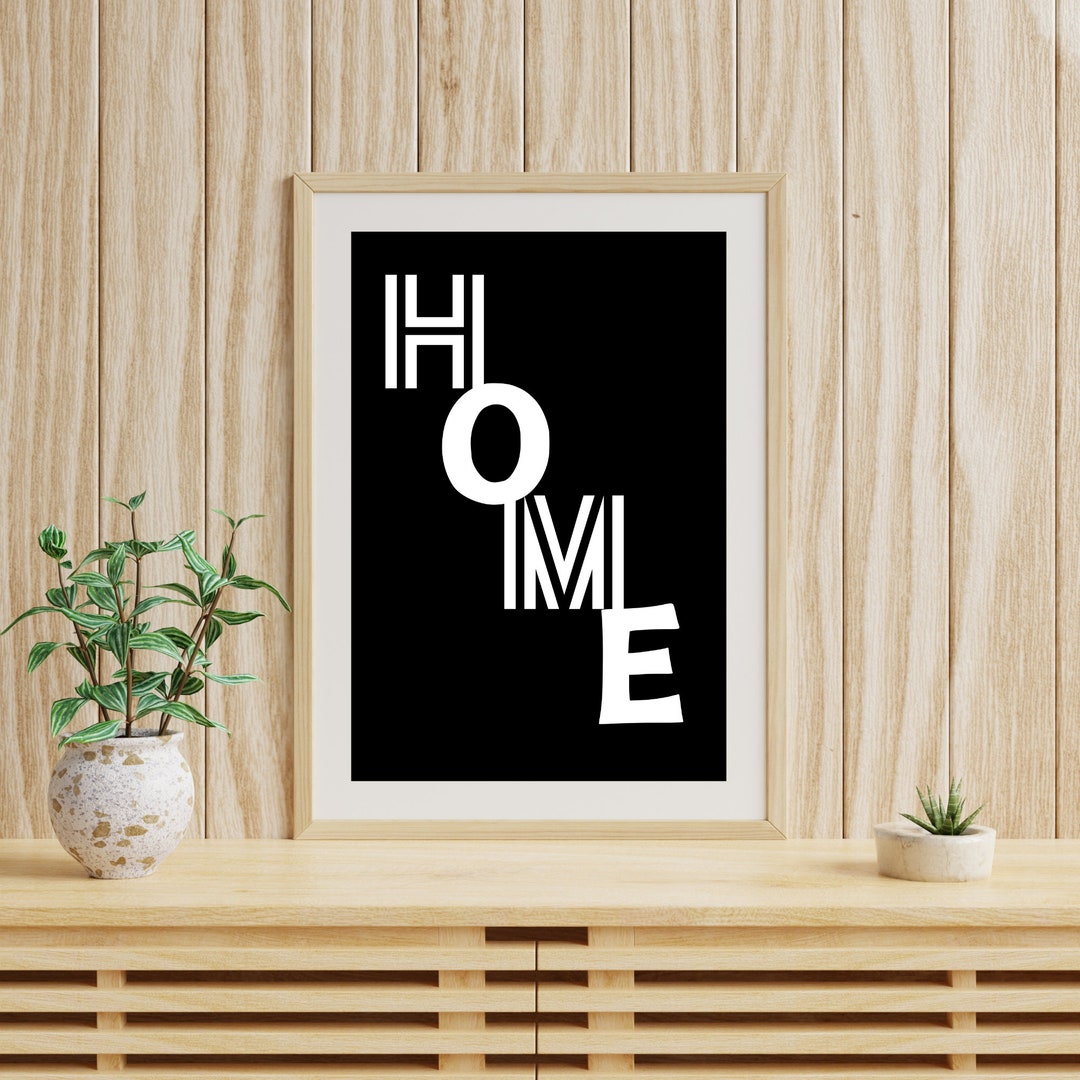 Home Sign, Home Print, Home Word Printable, Home Typography Print, Home ...
