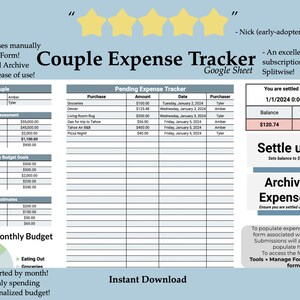 Couple Expense Tracker Spreadsheet - Simplify Your Finances Together ...