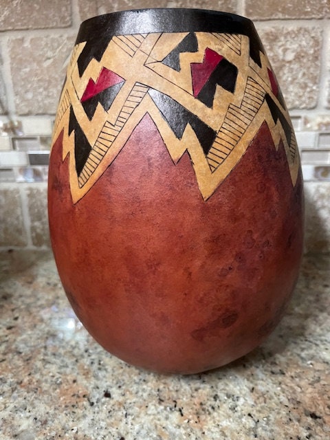 Geometric Designed Gourd Native American Theme - Etsy