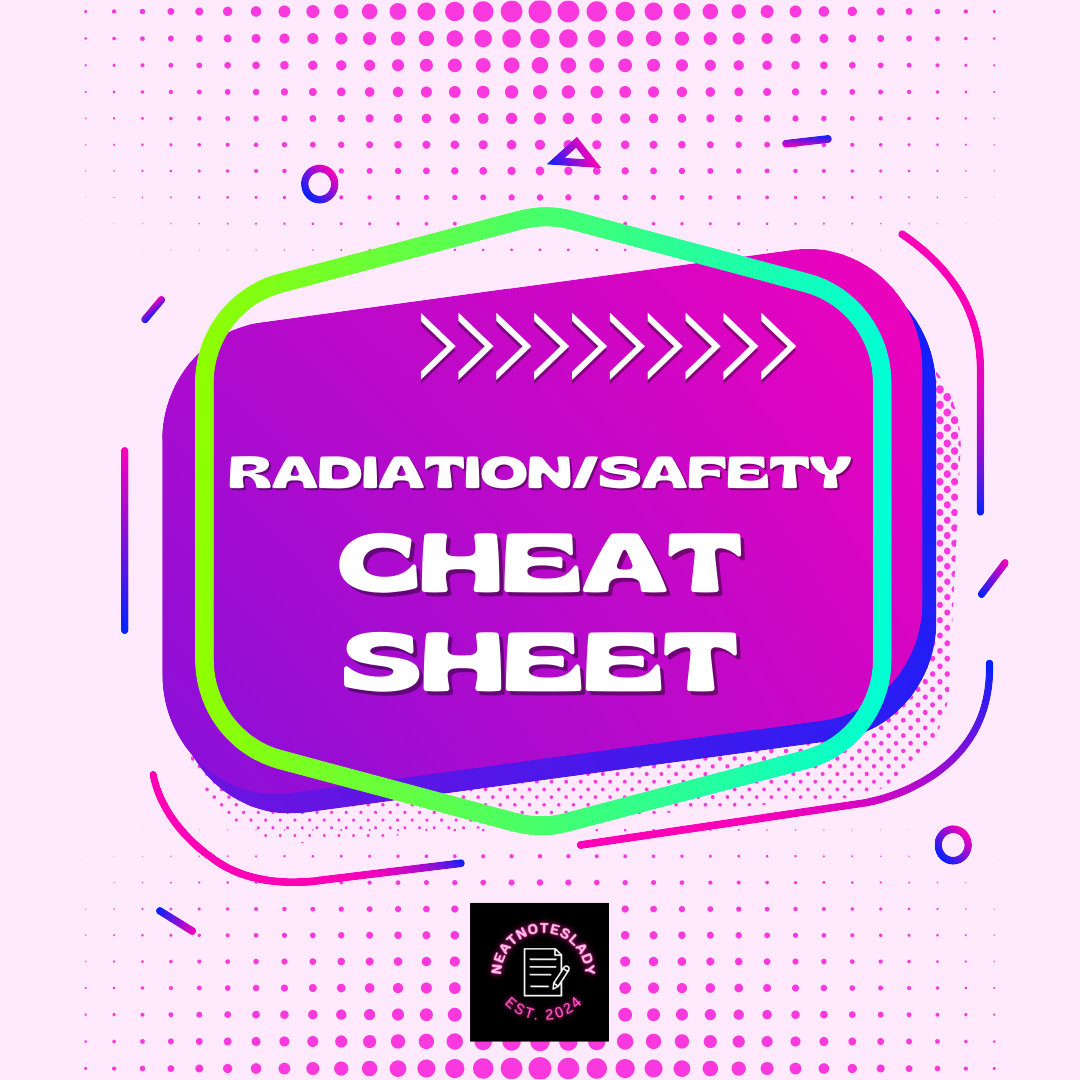 Radiation/safety CHEAT SHEET - Etsy
